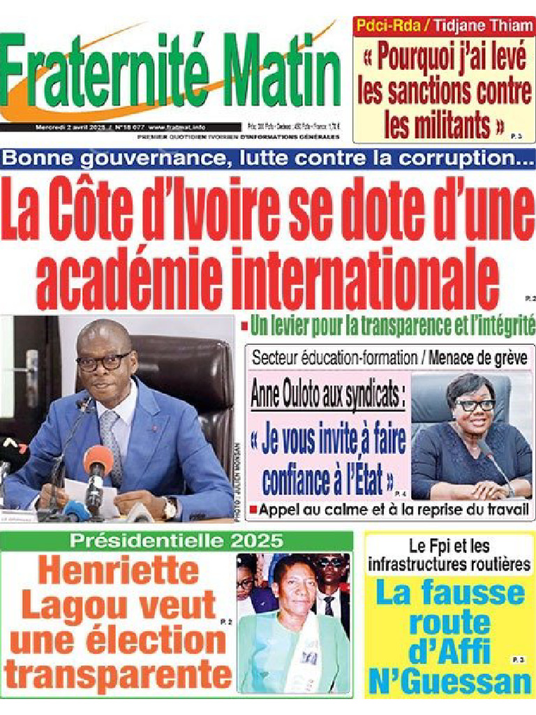 LES TITRES DU MERCREDI 2 AVRIL 2025 | PDF