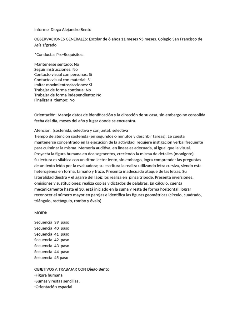 Informe Diego Bento | PDF