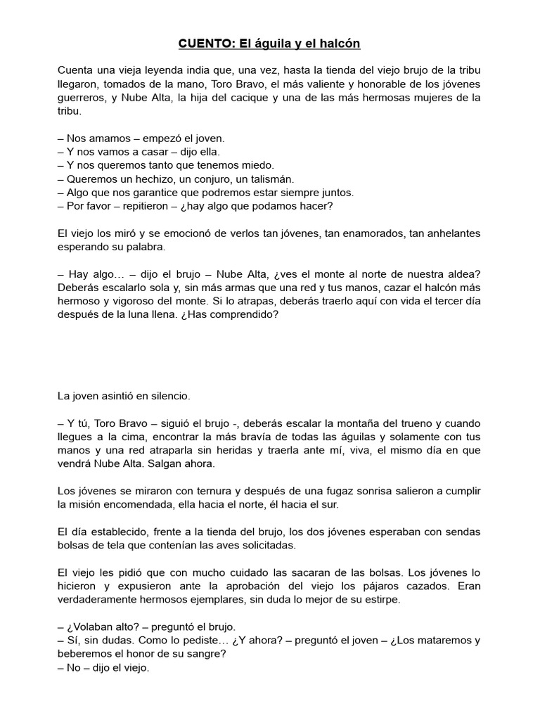 Halcon y Aguila Cuento | PDF