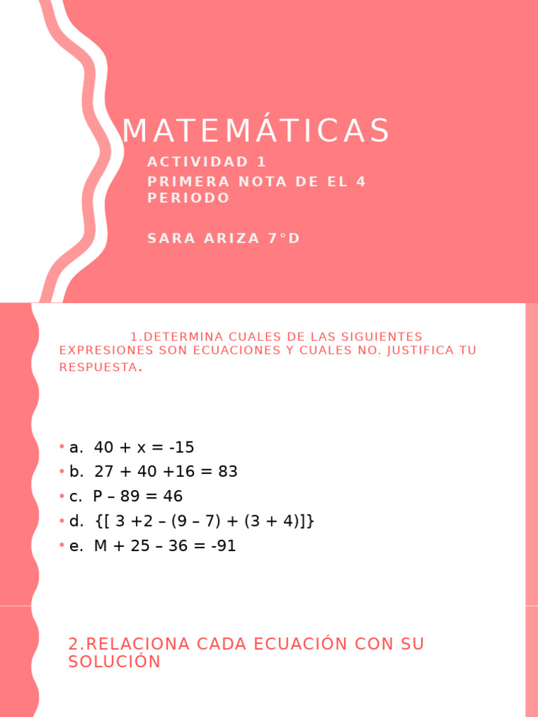 Matemáticas act #1 | PDF