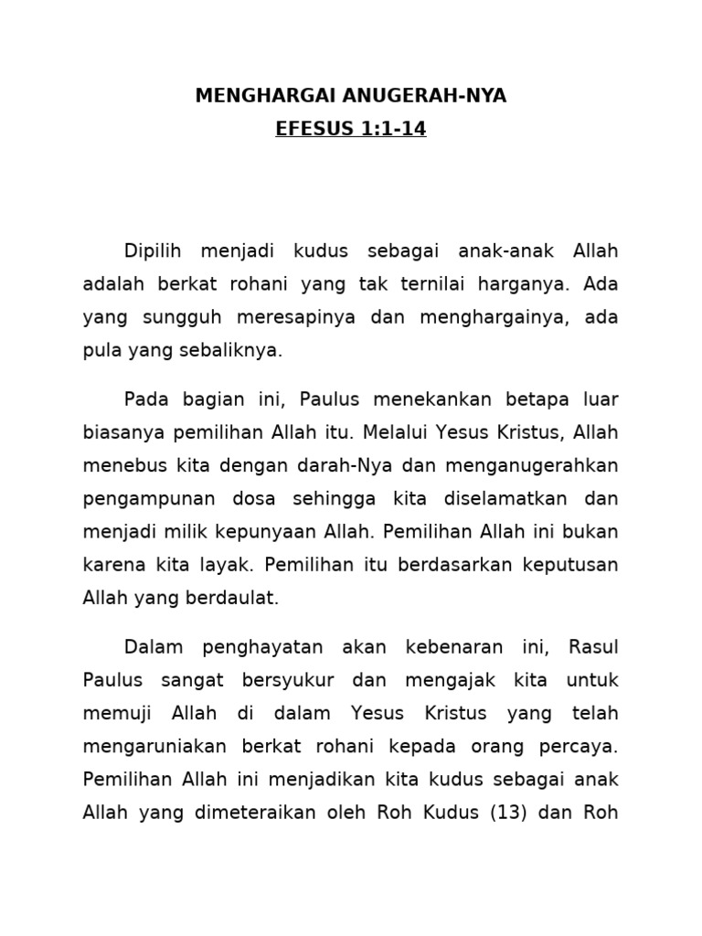 MENGHARGAI ANUGERAH ALLAH | PDF