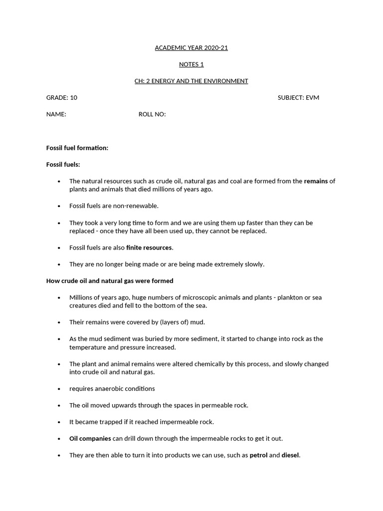 IGCSE EM Chapter 2 Notes | PDF | Oil Spill | Biofuel