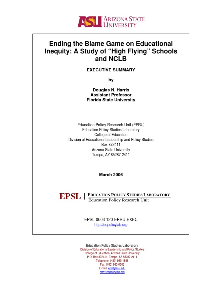 Epsl 0603 120 Epru Exec | PDF | No Child Left Behind Act | Cognition