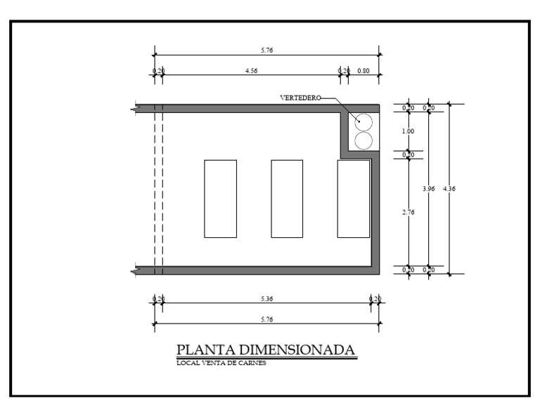 Planta Dimensionada Local Venta de Carnes | PDF