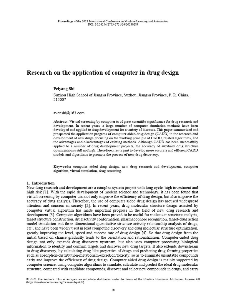 Computer-Aided Drug Design Advances | PDF | Docking (Molecular) | Drug ...