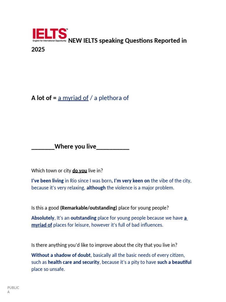 IELTS Script 2025 (Camila) 14th | PDF