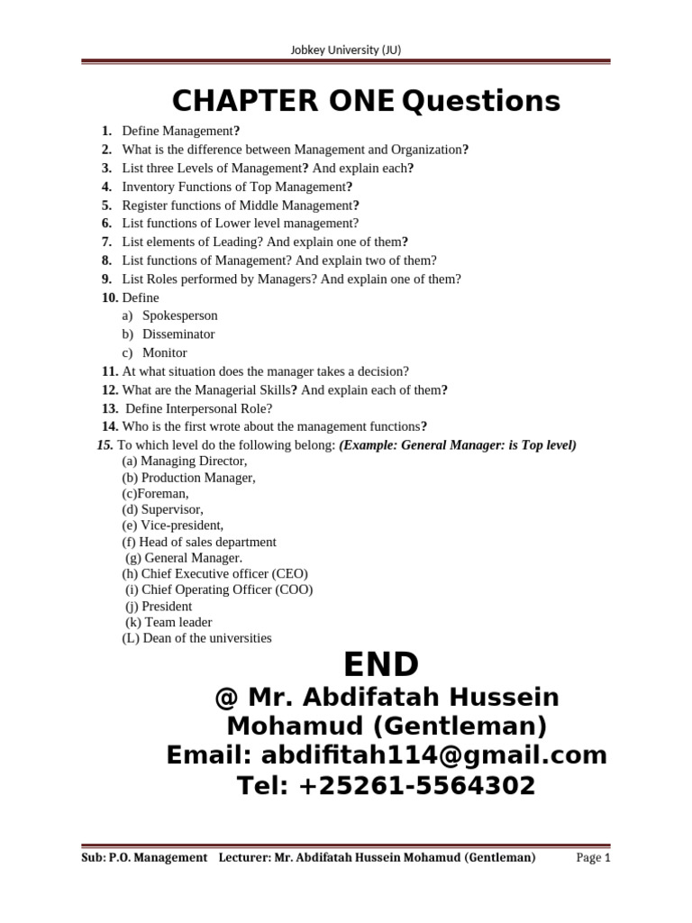 Chapter1 Questions | PDF