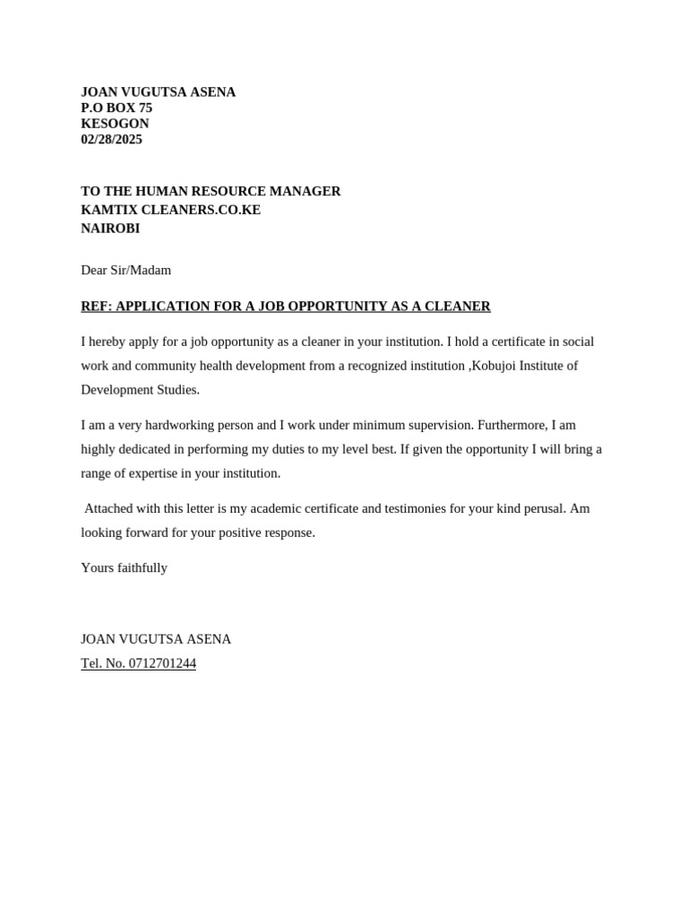 Application Letter | PDF