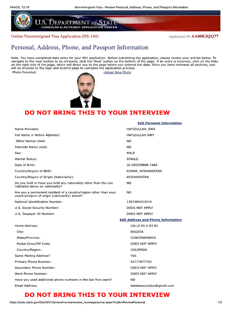 Hafizullah Confirmation 1 | PDF
