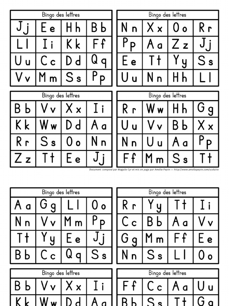 Bingo Lettres | PDF
