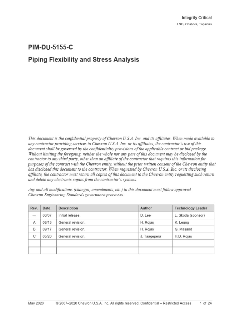 PIM-DU-5155-C Piping Flexibility and Stress Analysis | PDF | Pipe (Fluid Conveyance) | Pump