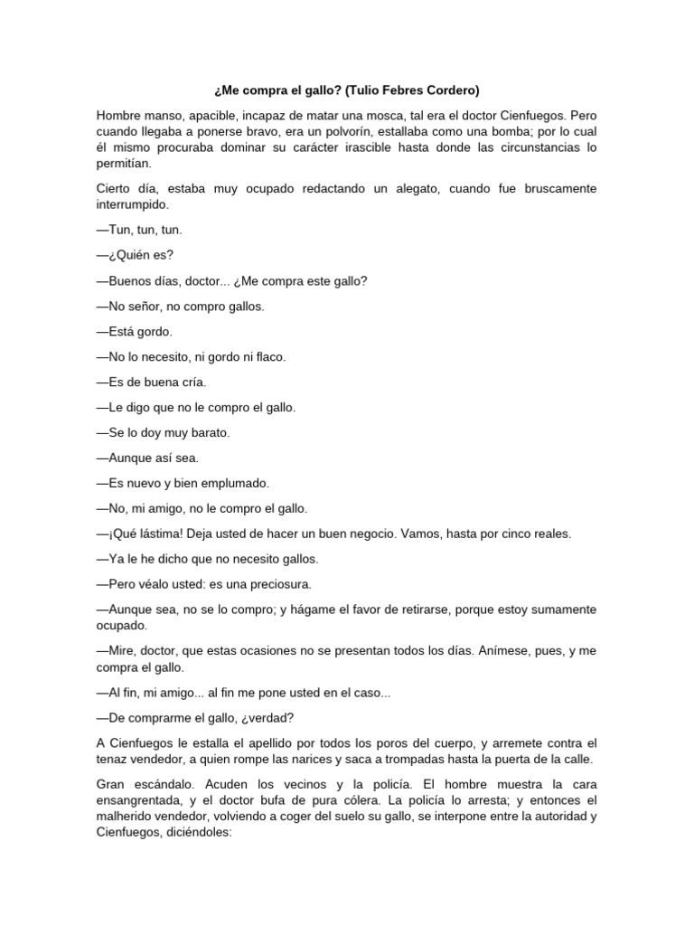 El Hombre y El Gallo | PDF