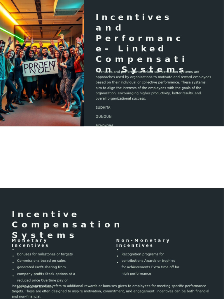 Incentives and Performance Linked Compensation Systems | PDF ...
