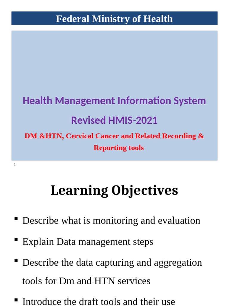 HMIS Tools for DM & HTN Reporting | PDF | Evaluation | Monitoring And ...