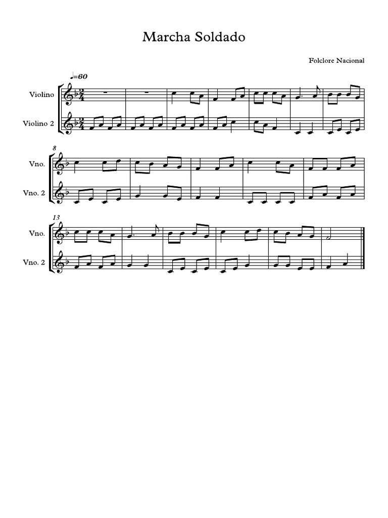 Marcha Soldado - Fá Maior | PDF