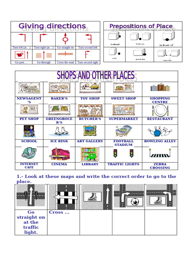 Map-Based Direction Exercises | PDF