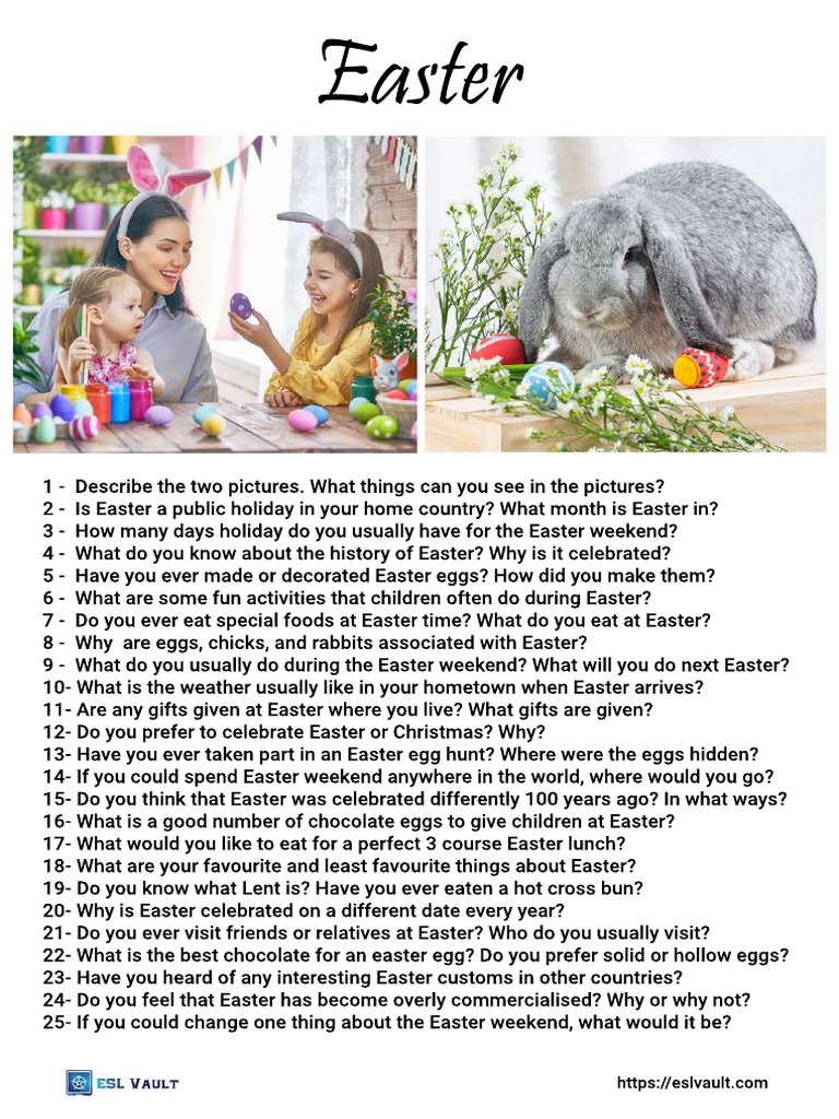 25 Easter Conversation Questions | PDF