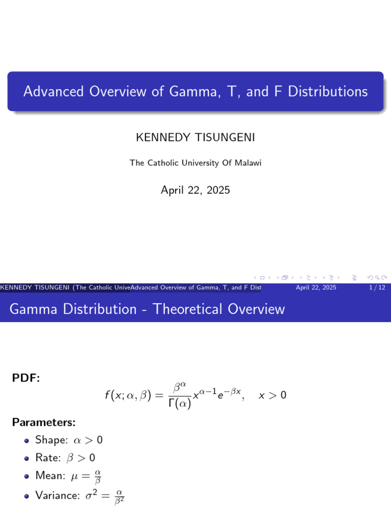 Further Probability | PDF | Chi Squared Distribution | Statistical Theory