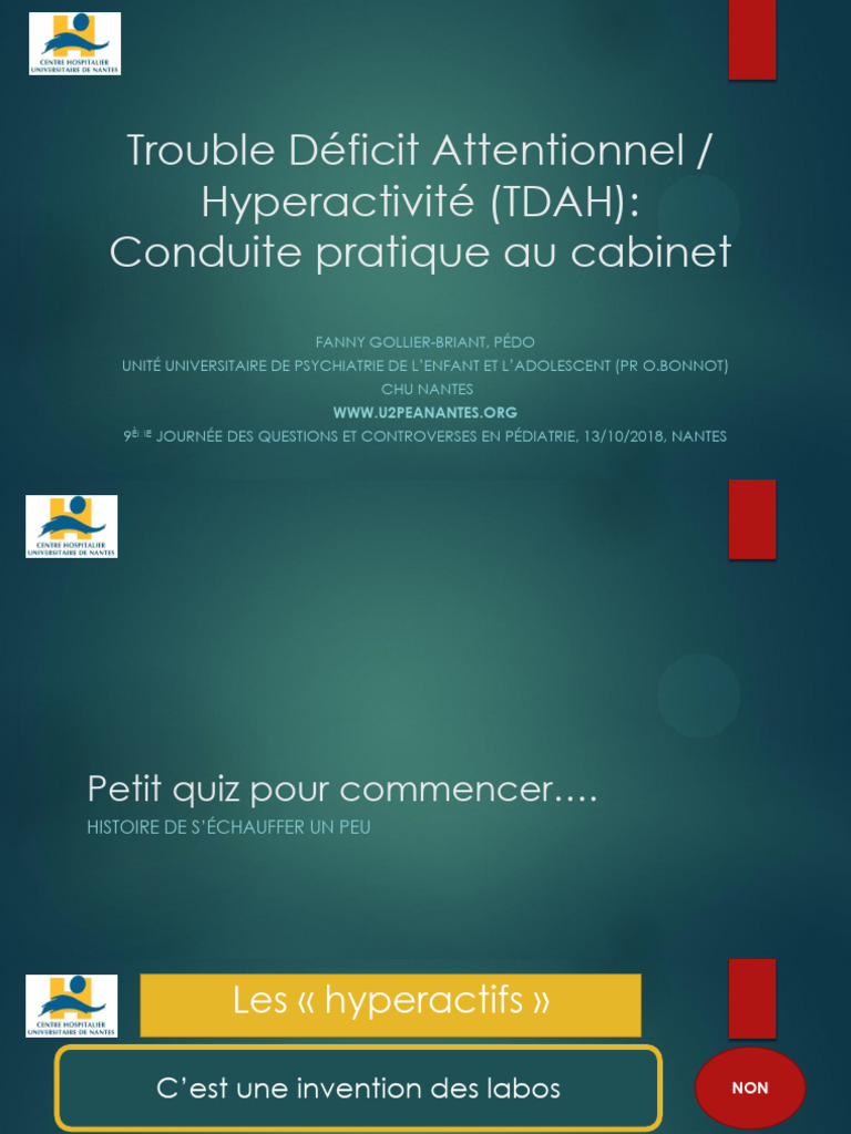 TDAH (DR GOLLIER-BRIANT) | PDF | Trouble du déficit de l'attention avec ...
