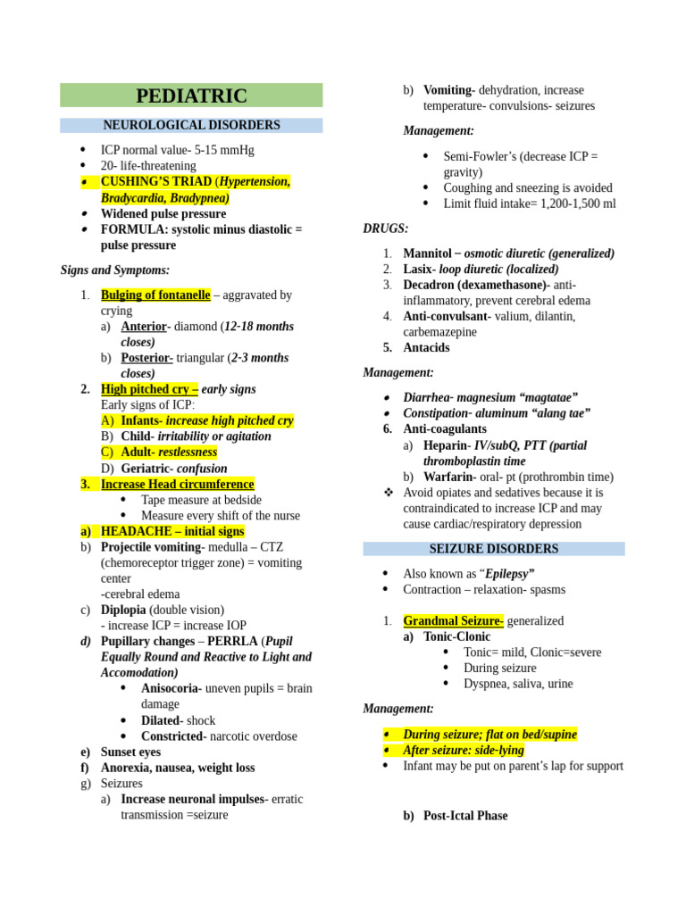 Review Transes - Pediatrics Abnormal | PDF | Medical Specialties ...