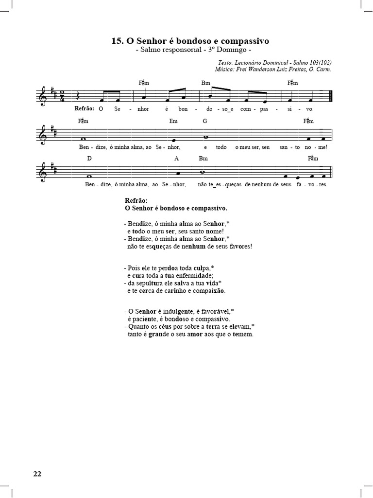 Salmo 103: O Senhor é Compassivo | PDF | Adoração e liturgia cristã