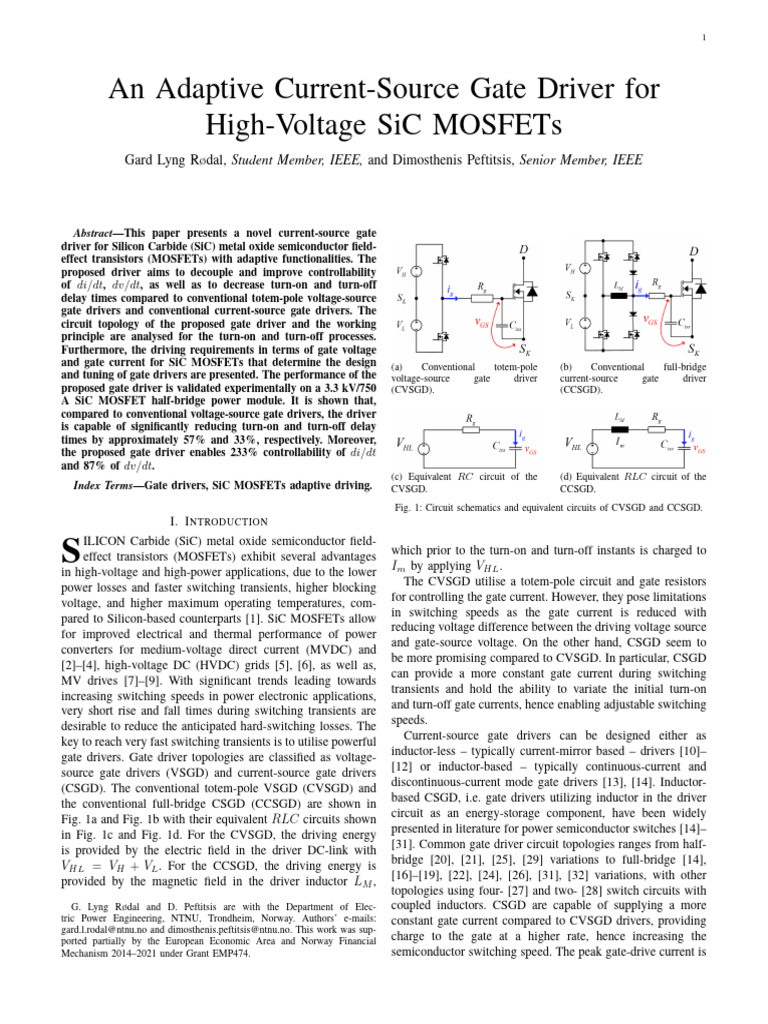 Adaptive Gate Driver for SiC MOSFETs | PDF | Field Effect Transistor ...