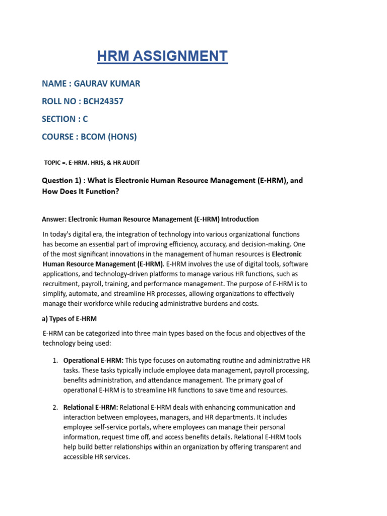 Topic E-Hrm. Hris LJ HR Audit | PDF | Performance Appraisal | Audit