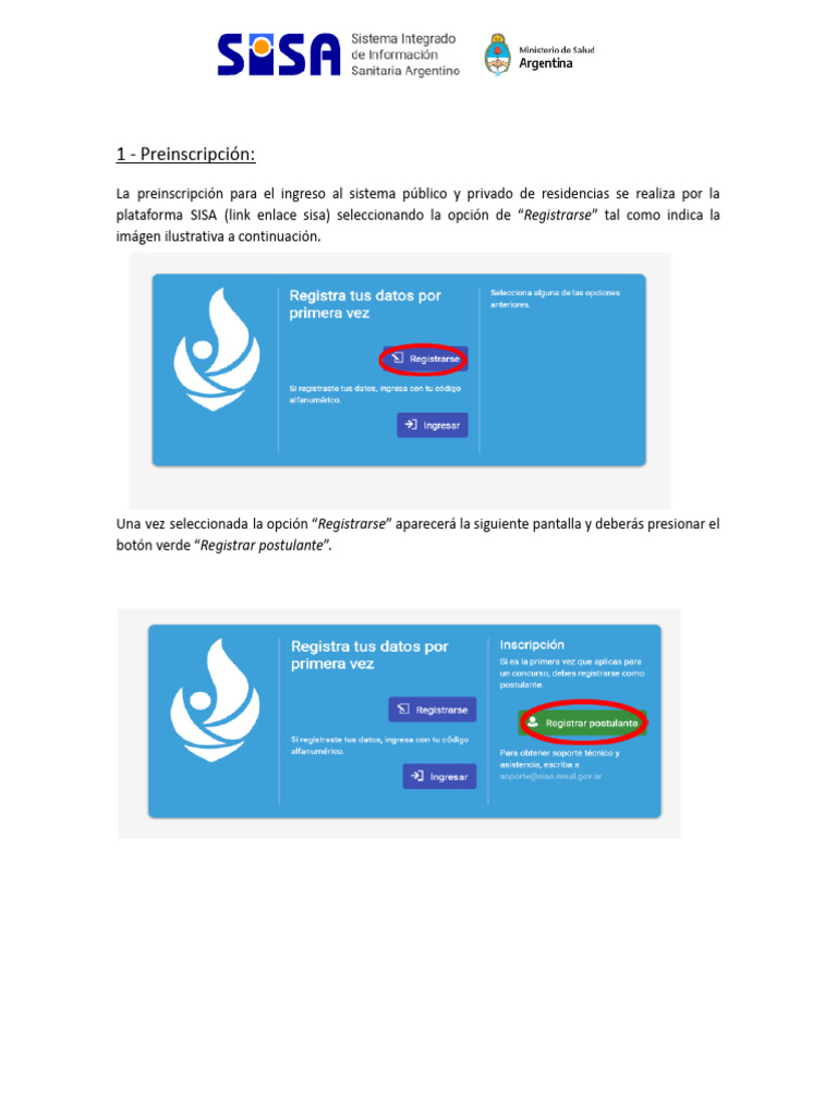 Instructivo Inscripcion Sisa | PDF