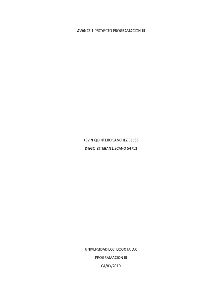 Avance 1 Proyecto Programacion Iii | PDF | Java (lenguaje de programación) | Robótica