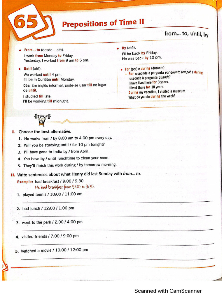 65 - Preposition of time II | PDF