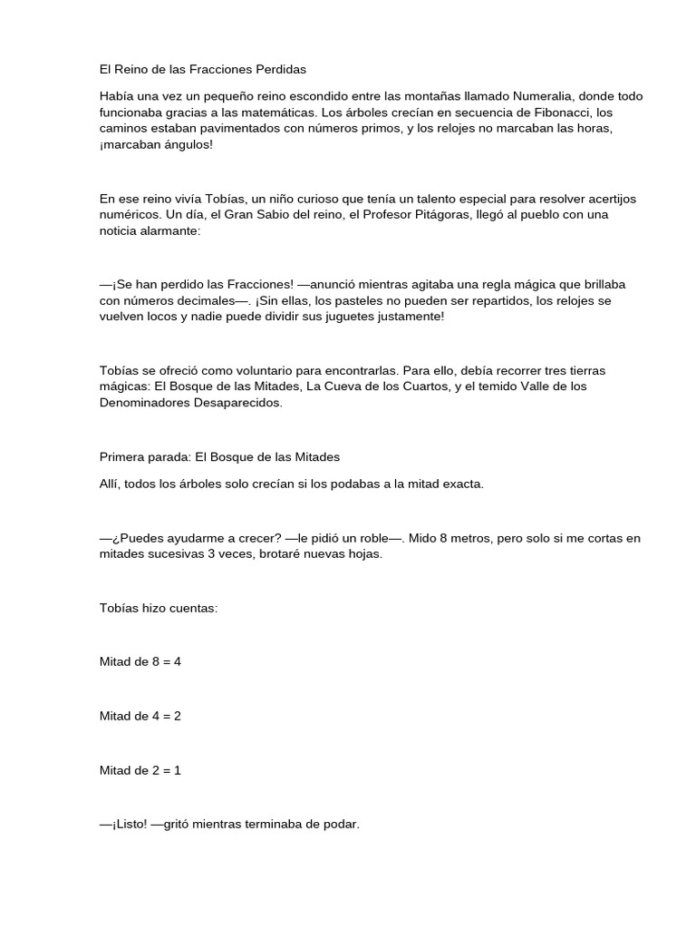 Cuento Matematico | PDF