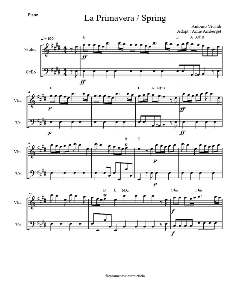 Primavera de Vivaldi Piano PDF | PDF