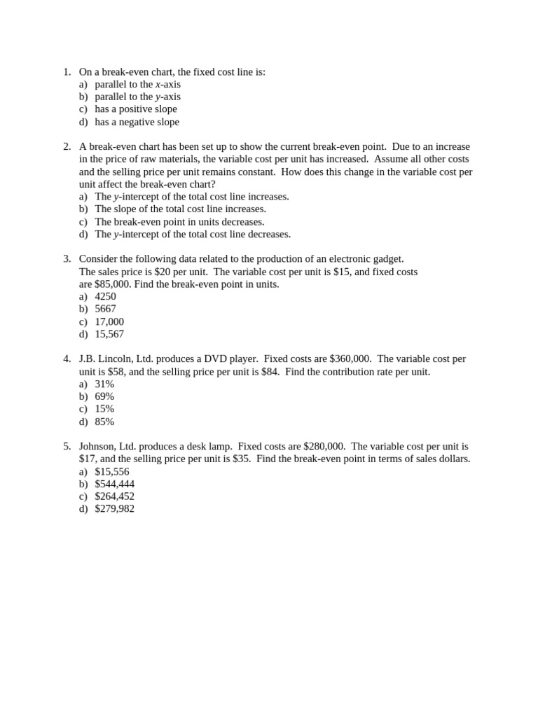 BCO101 Business Math Chapter 5 Exit Quiz | PDF | Business Economics ...