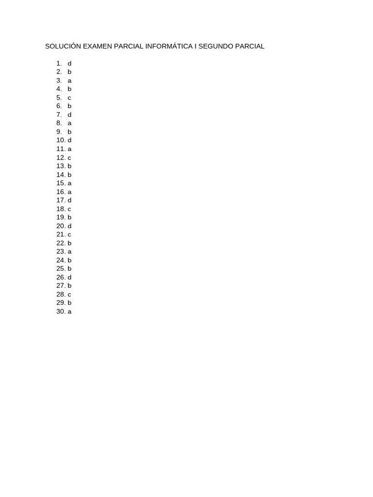 Solucion 2do Parcial Informatica I | PDF