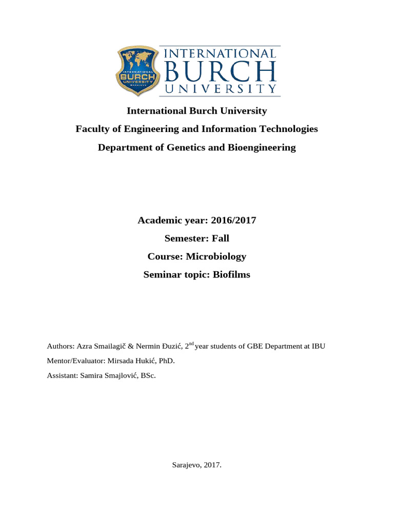Seminar Paper Microbiology Docnx | PDF | Biofilm | Bacteria