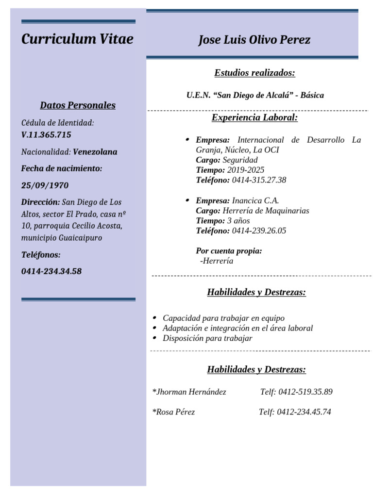 Curriculum Rosmar Gonzalez | PDF