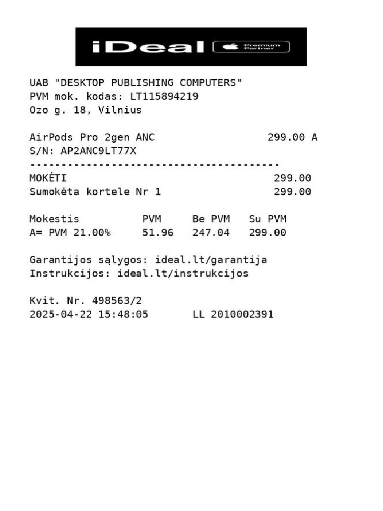 Corrected Receipt | PDF