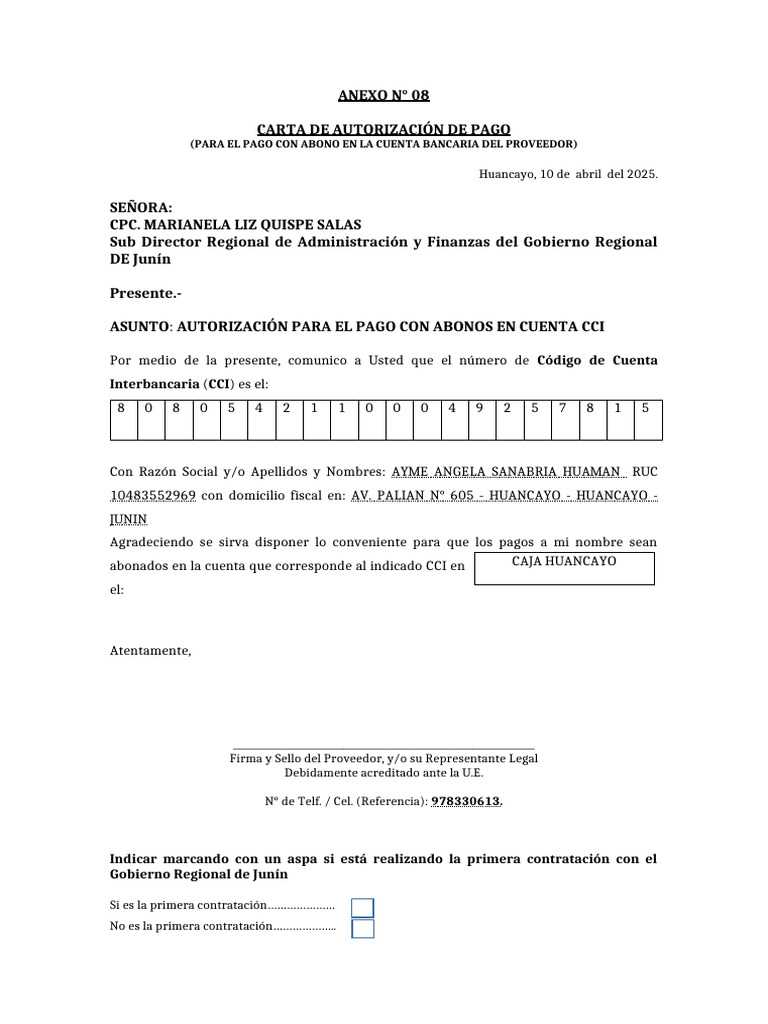 ANEXO #08 EN BLANCO - Docx ANGELA | PDF