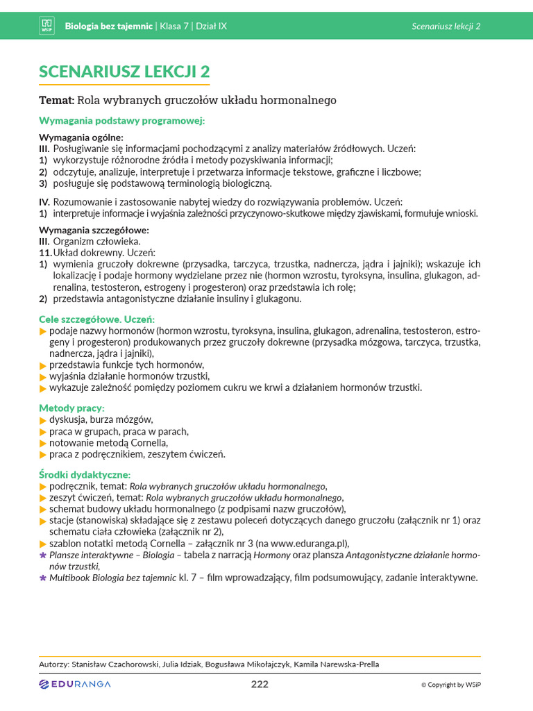 Biol_SP_Biol_bez_taj_Kl_7_Scenariusz_lekcji_IX.2 | PDF