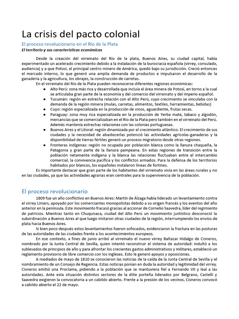 Crisis Colonial y Revolución en el Río de la Plata | PDF