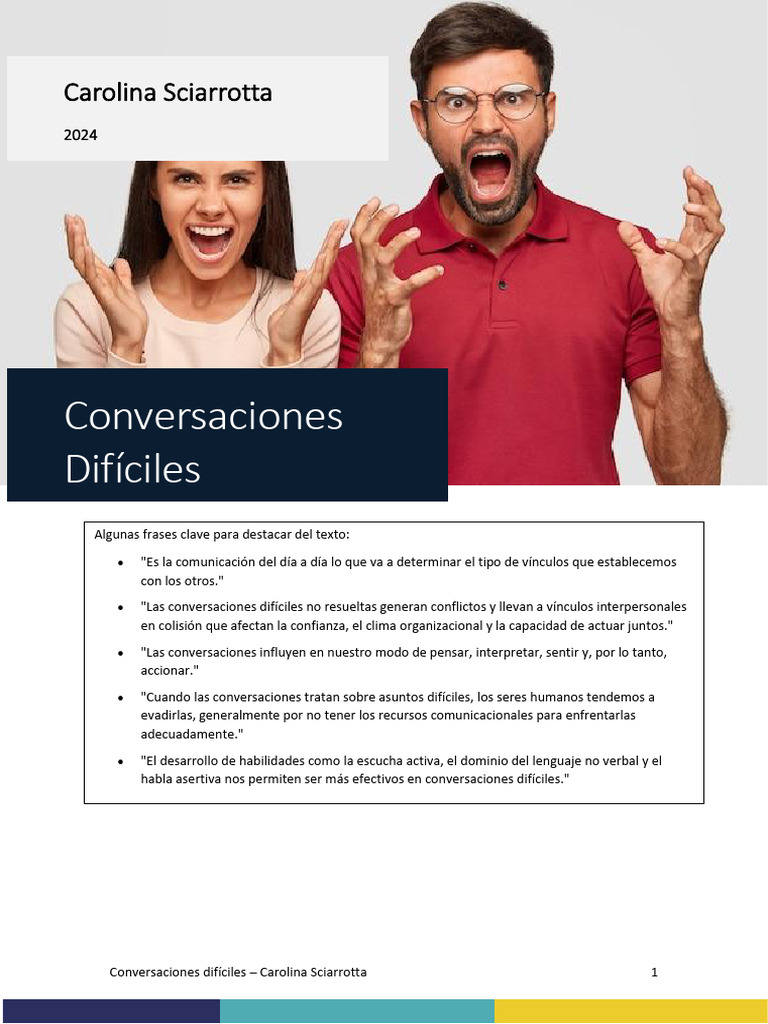 Conversaciones Difíciles | PDF | Comunicación | Cognición