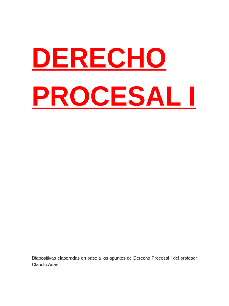 Derecho Procesal I | PDF | Ley procesal | Jurisdicción