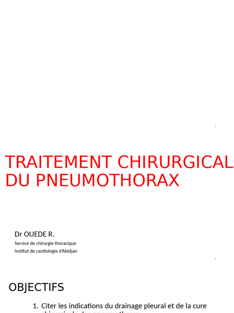 Traitement chirurgical du pneumothorax | PDF | Thorax | Médecine clinique