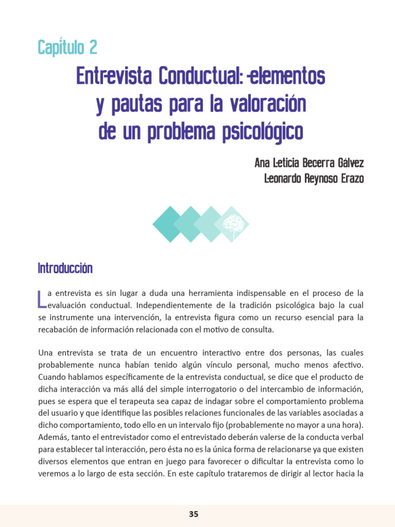 TP4 - Entrevista Conductual-Elementos y Pautas para La Valoración de Un Problema Psicológico ...
