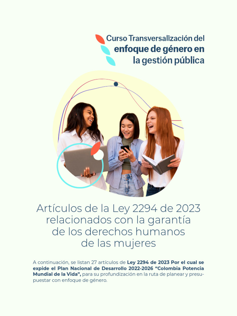 2. Artículos de La Ley 2294 de 2023 Relacionados Con La Garantía de Los Derechos Humanos de Las ...