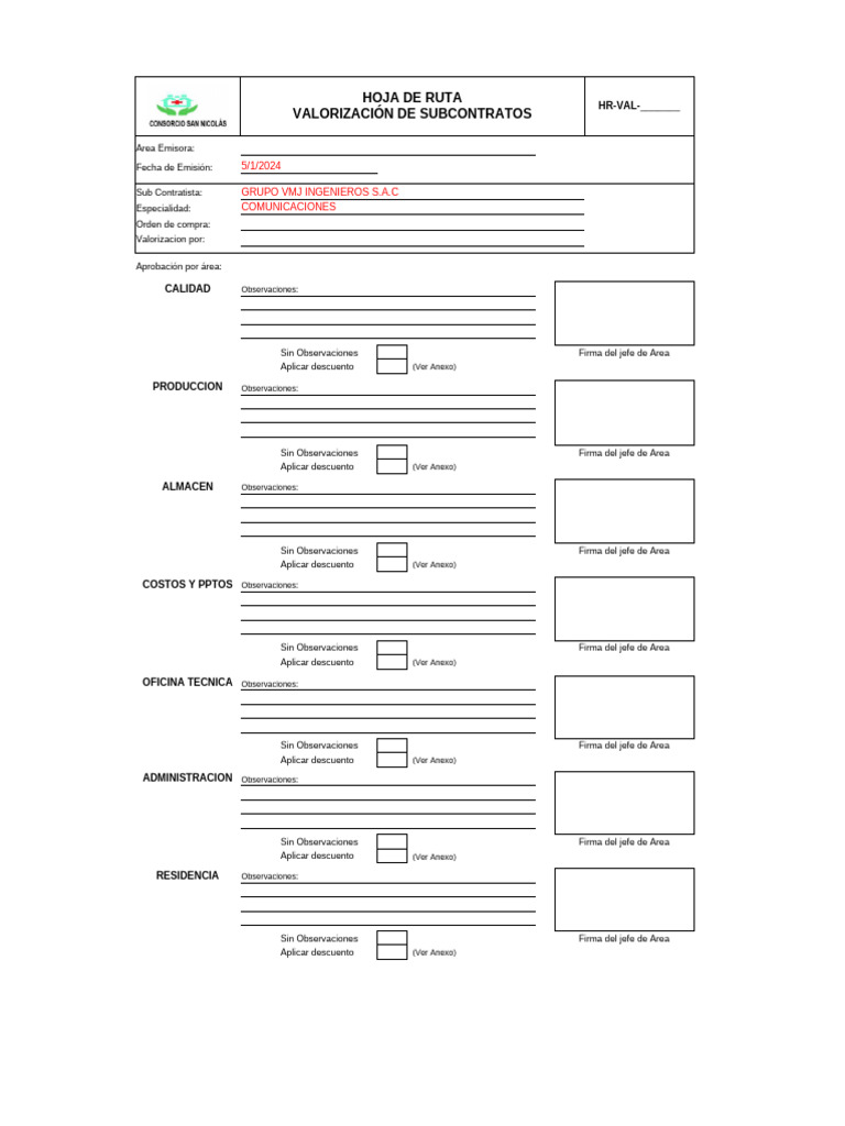 Valorización Grupo VMJ Ingenieros S.A.C | PDF | Telecomunicaciones ...