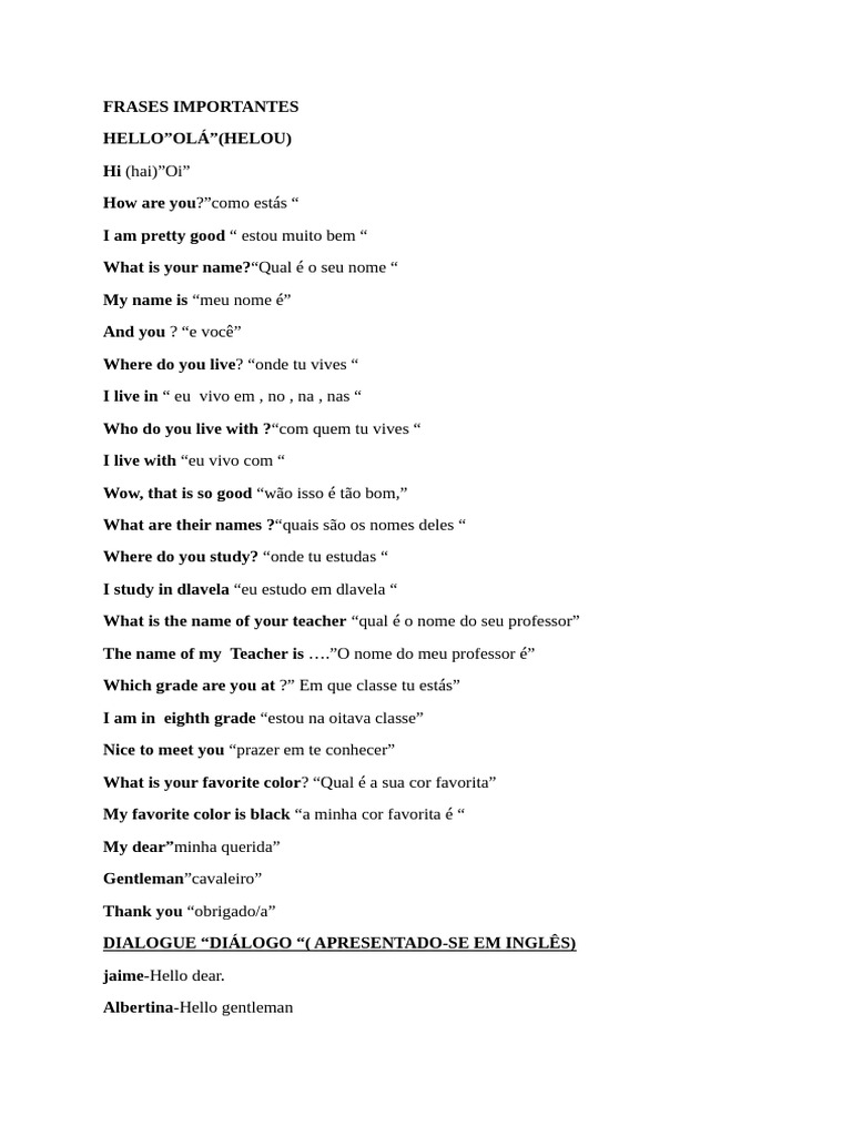Essential English Phrases and Dialogue | PDF