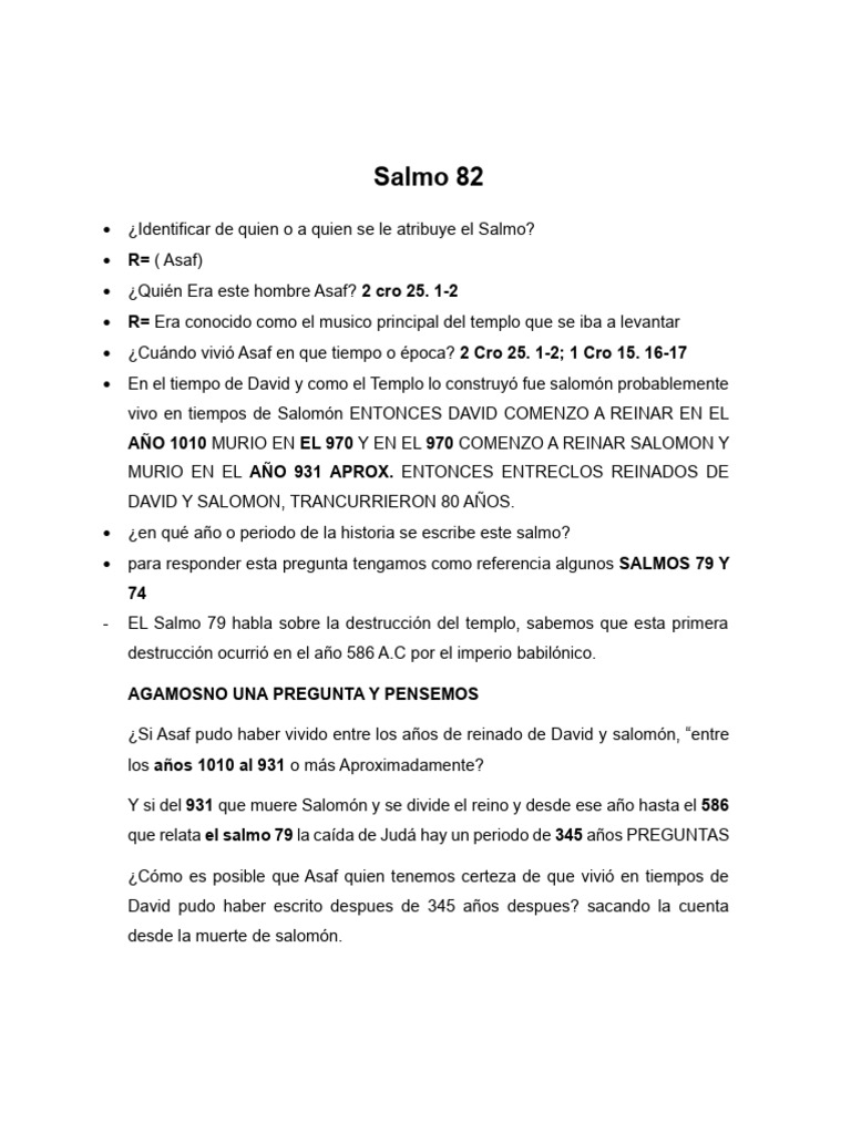 Salmo 82: Justicia y Autoridad Divina | PDF | Salmos | Solomons