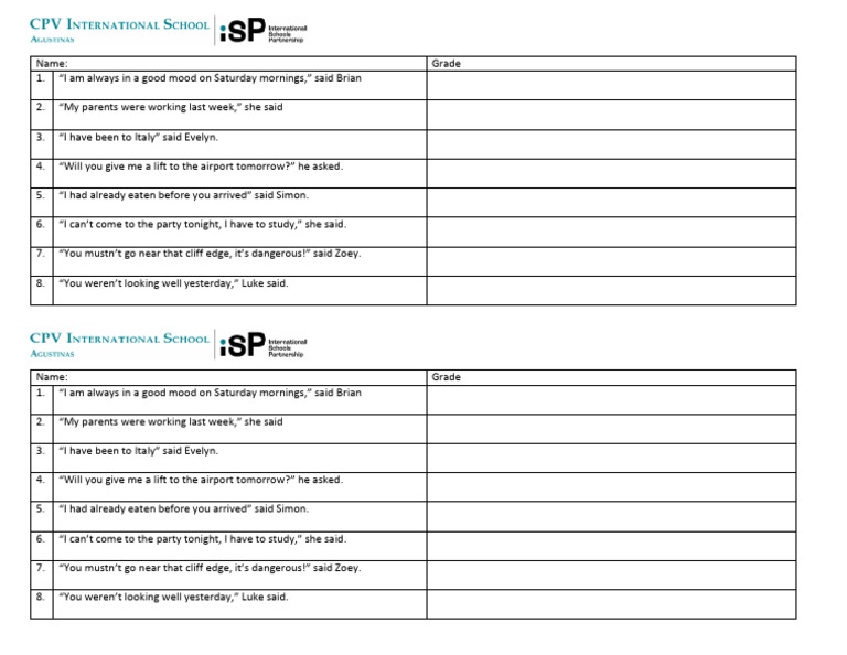 Dictation-Reported Speech | PDF
