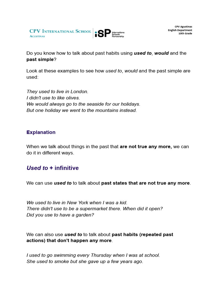 Past Habits Ii | PDF